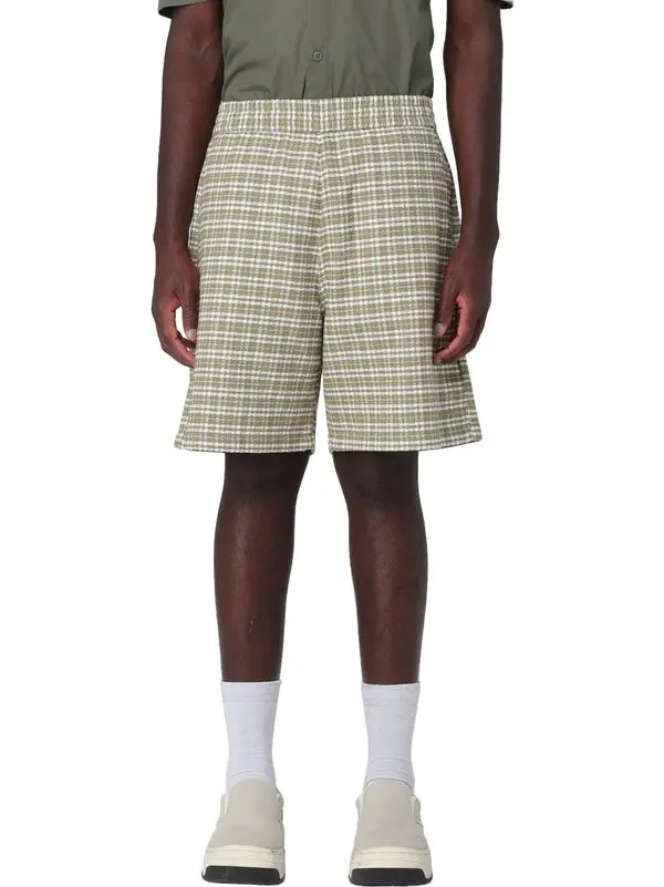 Carhartt Work In Progress Check Cotton Shorts - Grey