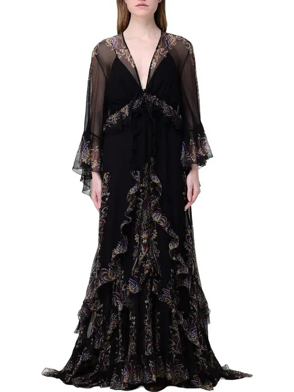 Etro Paisley Ruffled Maxi Dress - Multicolor