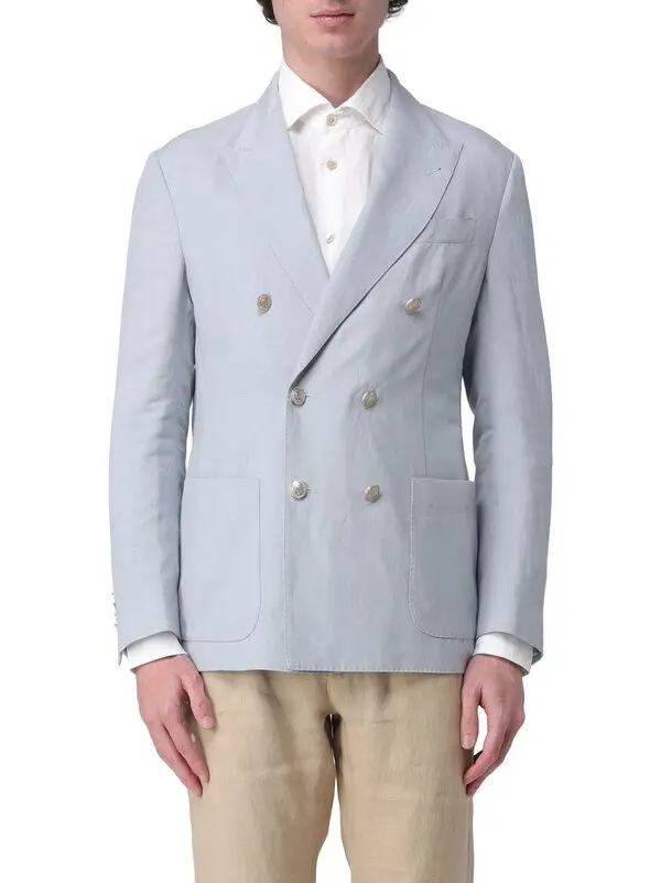 Eleventy Double Breasted Blazer - Gnawed Blue