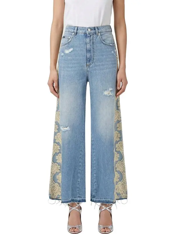 Dolce & Gabbana Wide Leg Jeans - Blue