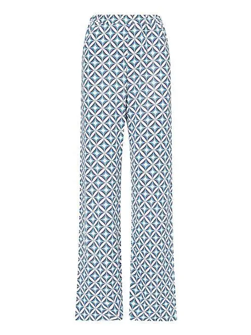 Max Mara Abate Printed Wide-leg Trousers - Turquoise