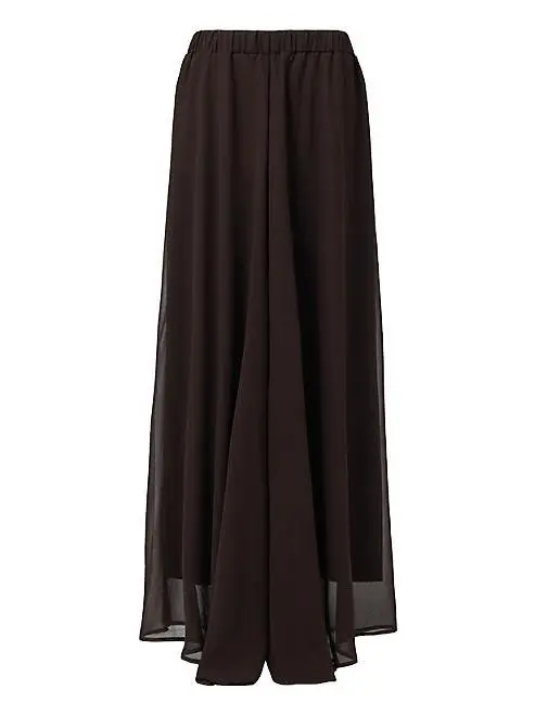 LEEM Elasticated-waist Wide-leg Trousers - Brown