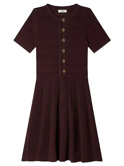 Sandro Slim-fit Knitted Mini Dress - Brown