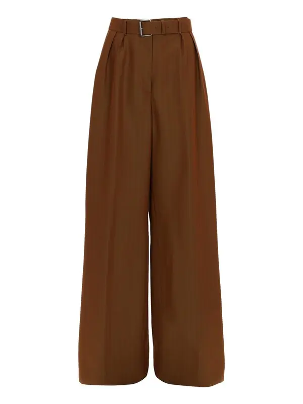 Dries Van Noten Tailored Trousers With Belt - Brown