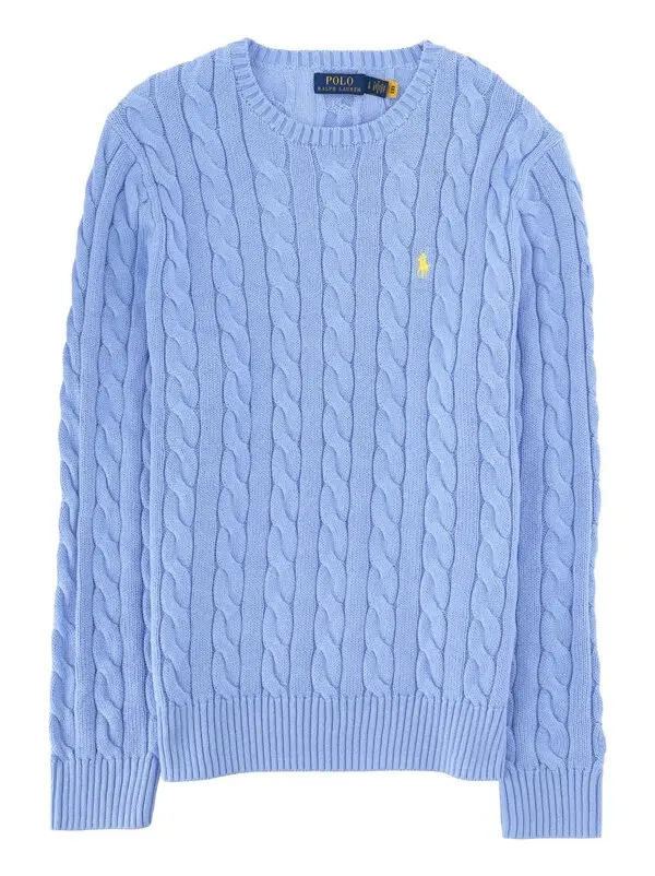 Polo Ralph Lauren Cable-knit Sweater With Logo - Baby Blue