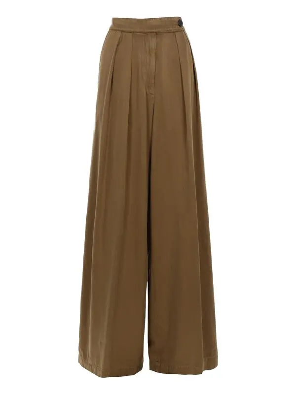 Dries Van Noten Tailored Pleated Pant - Brown