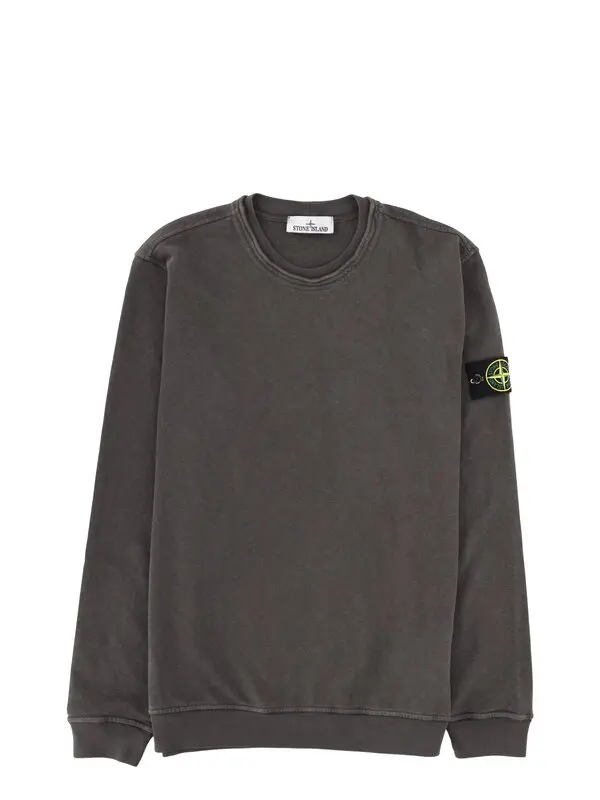 Stone Island Felpa With Logo Patch - Grey