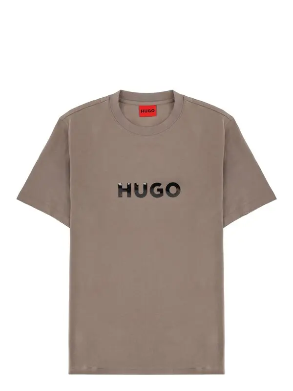 Hugo T-shirt "dumeo" Con Logo - Brown
