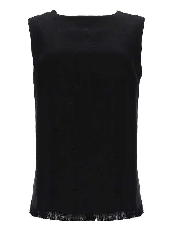 Max Mara Anika Linen Top - Black