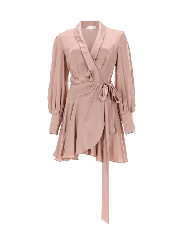 Zimmermann Wrap Mini Dress - Pink