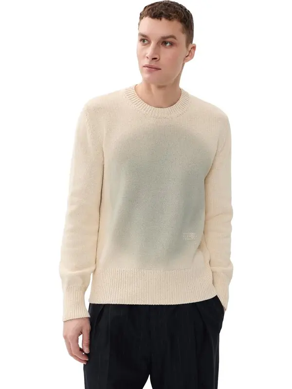 MAISON MARGIELA Stained Crewneck Sweater - Off White