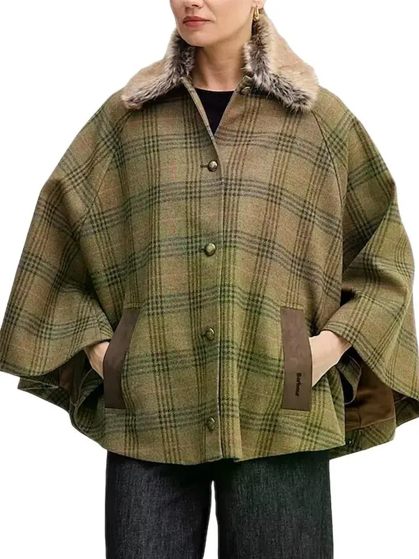 Barbour Checked Cape - Green