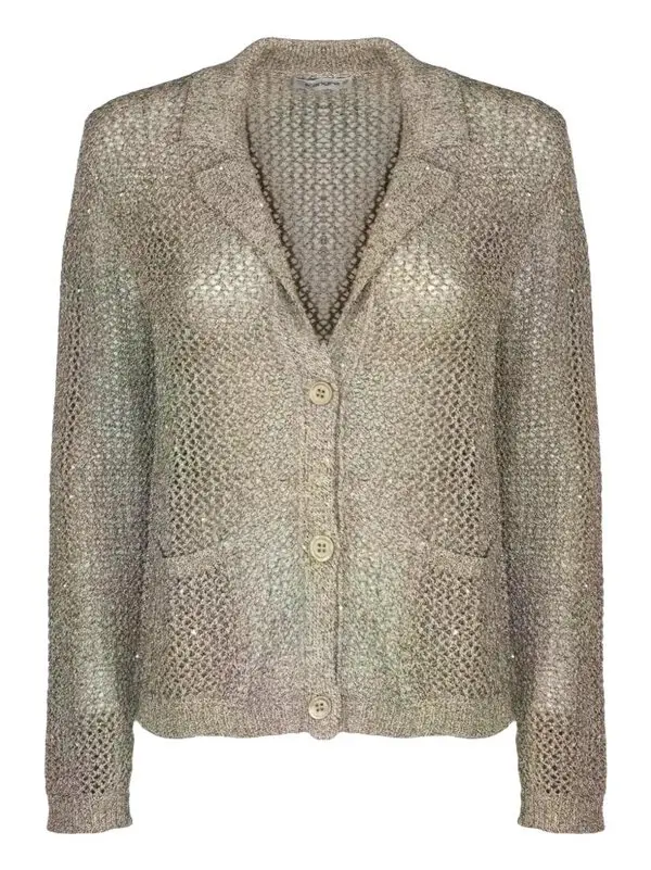 KANGRA Sequin Embellished Mesh Blazer - Neutrals