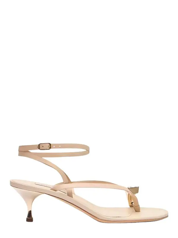 Casadei Julia Leather Sandals - Neutrals