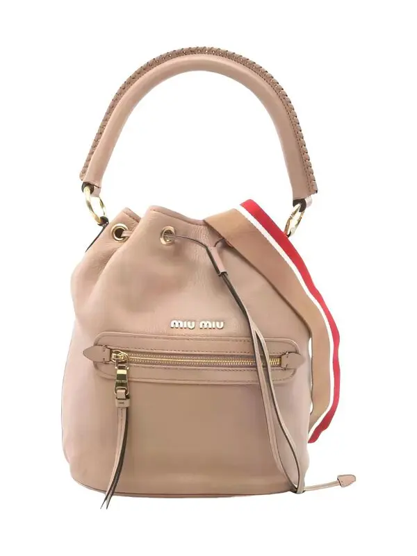 Miu Miu 2010s Leather Bucket Bag - Neutrals