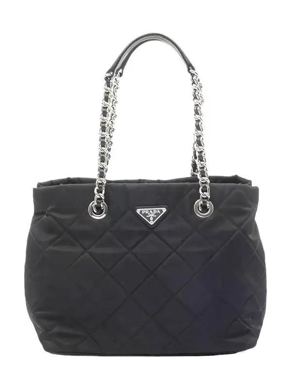 Prada Logo-plaque Tote Bag - Black