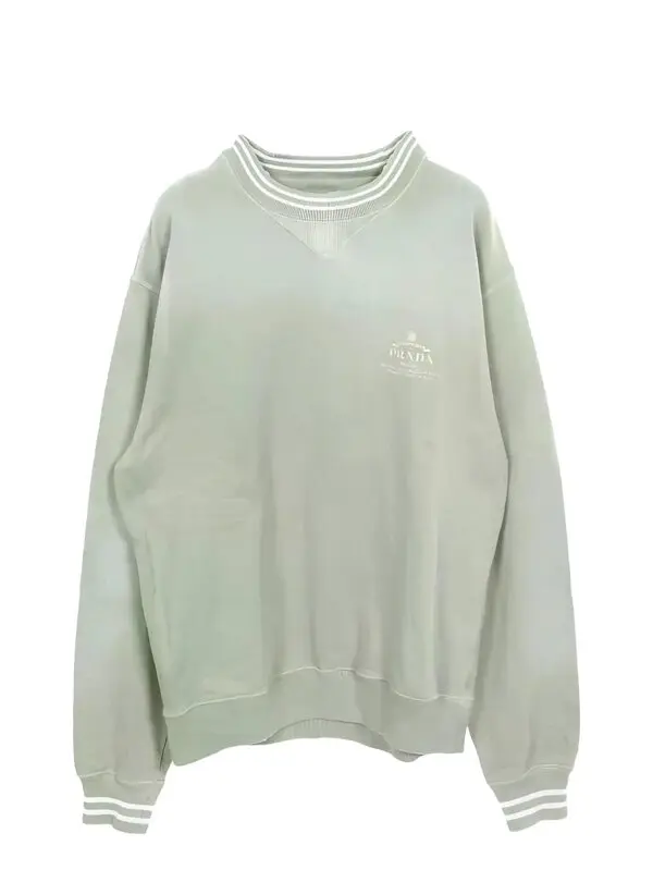 Prada 2010s Striped Crewneck Sweatshirt - Green