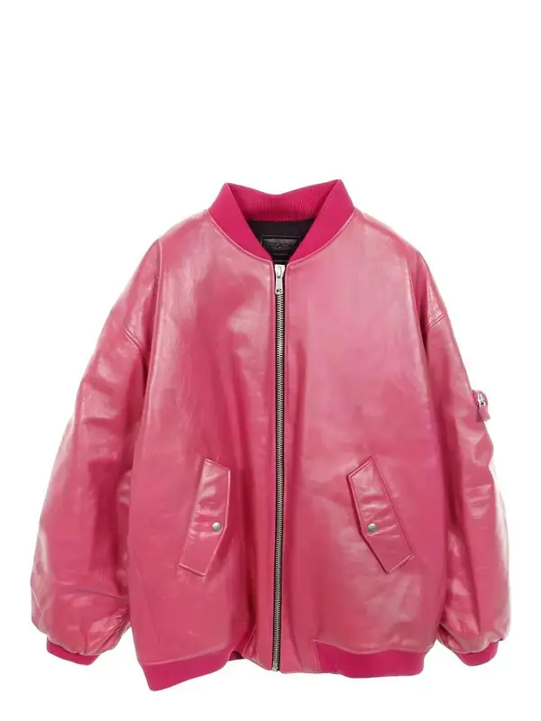 Prada Leather Bomber Jacket - Pink