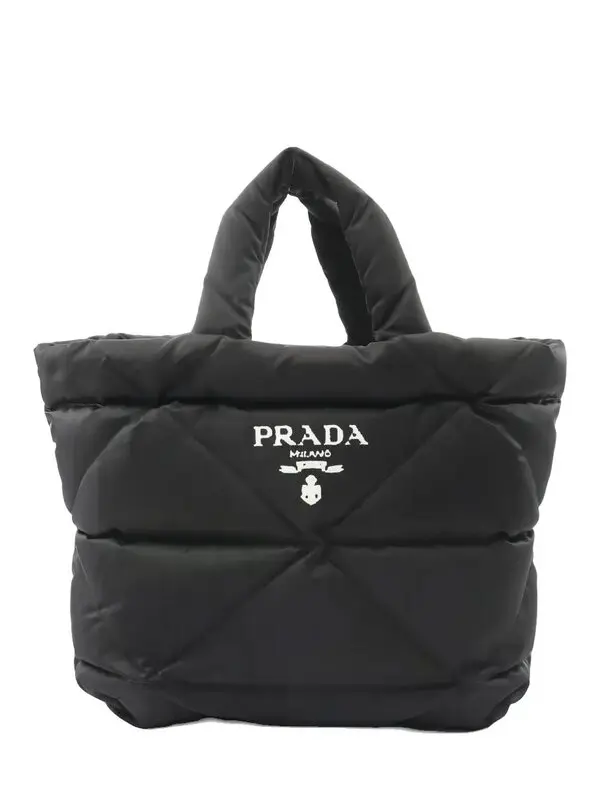 Prada 2010's Nylon Quilted Tote Bag - Black