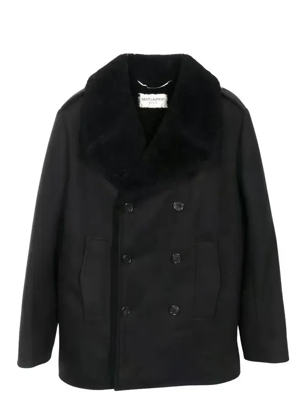 Saint Laurent Double-breasted Coat - Black