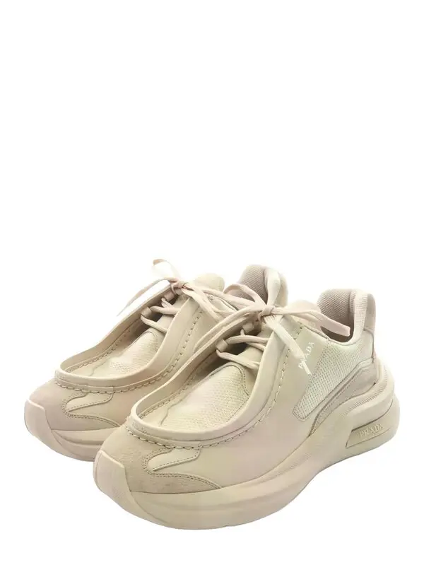Prada Panelled Sneakers - Neutrals