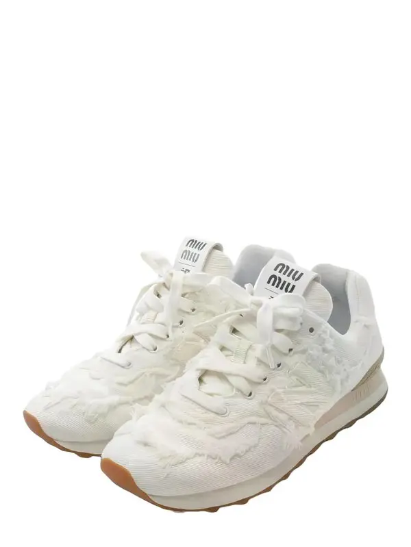 Miu Miu X New Balance Fabric Sneakers - White