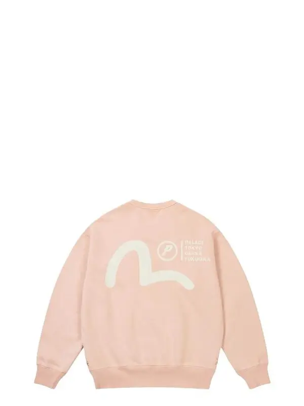 PALACE X Evisu Crewneck - Misty Pink
