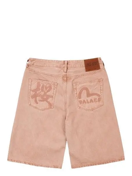 PALACE X Evisu Long Denim Short - Pink Wash