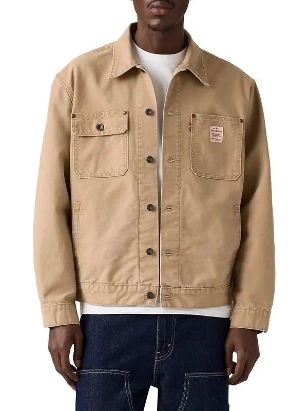 LEVI'S Cotton Canvas Trucker Chore Jacket - Tigers Eye