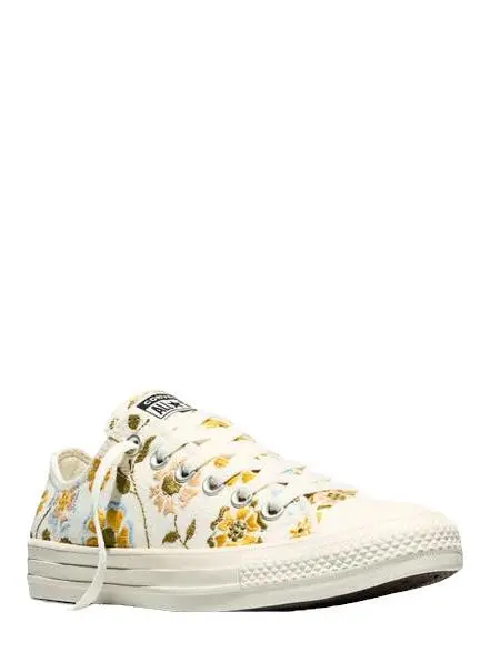 CONVERSE Chuck Taylor All Star Floral Embroidered Low Top Sneakers - Egret/bright Outlook