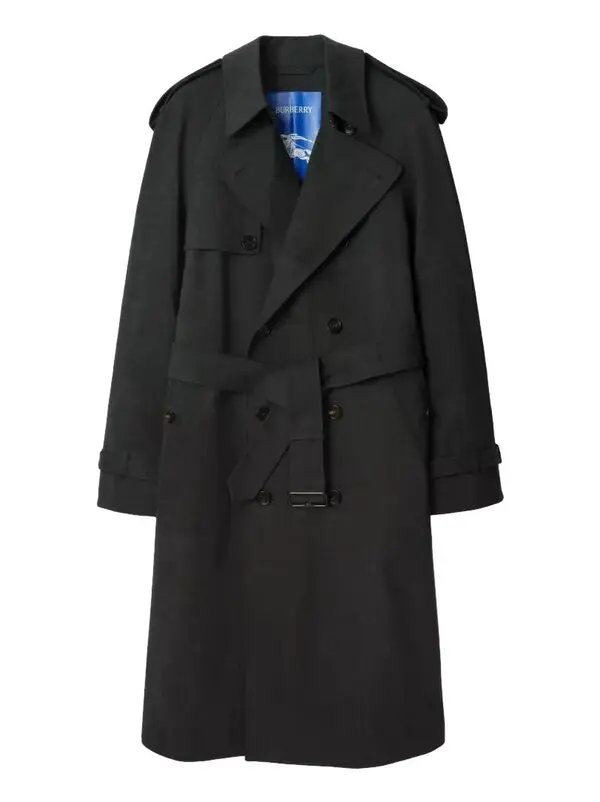Burberry Long Bonded Stretch Wool Trench Coat - Grey