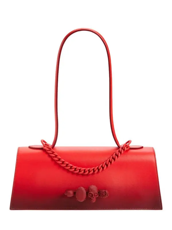 Alexander McQueen Jewelled Gradient Leather Top Handle Bag - Lipstick Red Degrade