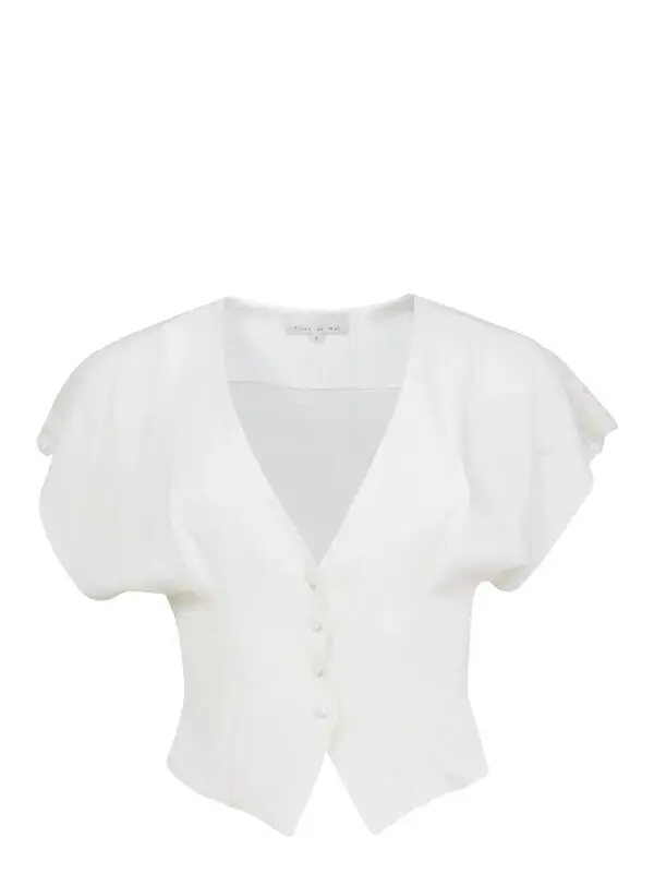 FLEUR DU MAL Adeline Flounce Top - White