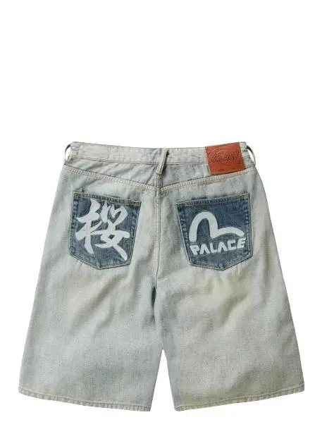 PALACE X Evisu Denim Shorts - Reverse Indigo