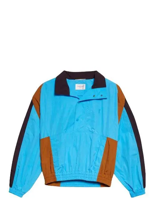 Saint Laurent Cassandre Pullover Windbreaker - Turquoise