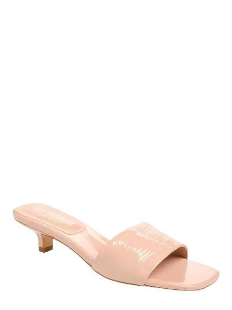 Cordani Leather Slide Sandal - Nude Patent