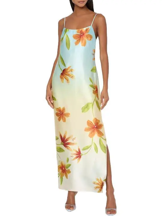 MILLY Lily Floral Print Maxi Dress - Yellow Multi