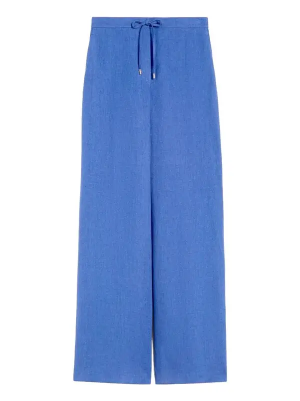 Max Mara Linen Twill Trousers - Navy