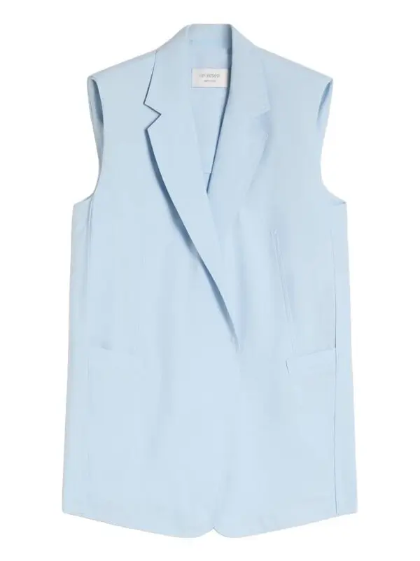 Max Mara Oversized Viscose Gilet - Light Blue