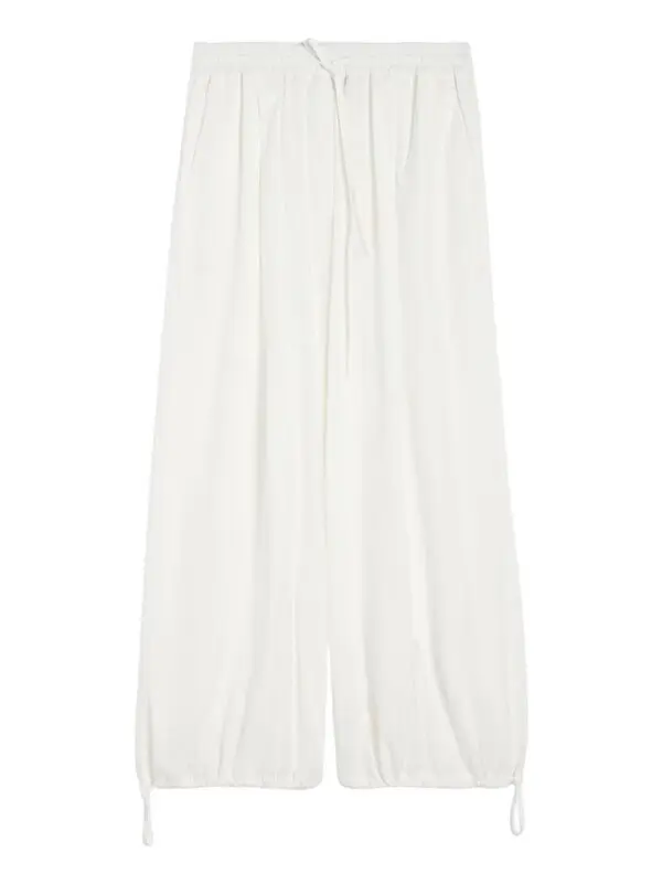 Max Mara Cotton Poplin Wide Leg Trousers - Ivory