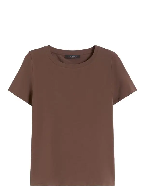 Max Mara Stretch Jersey Basic T-shirt - Chocolate