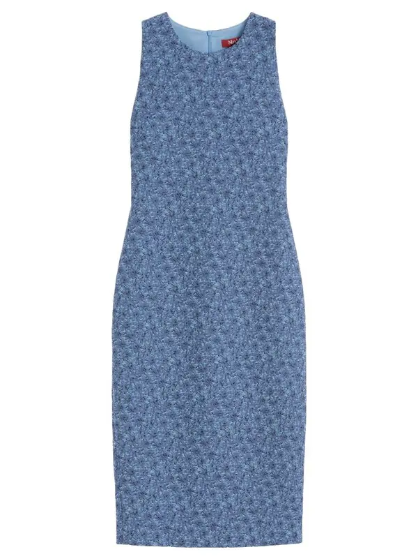 Max Mara Jacquard Cloque Midi Dress - Avio