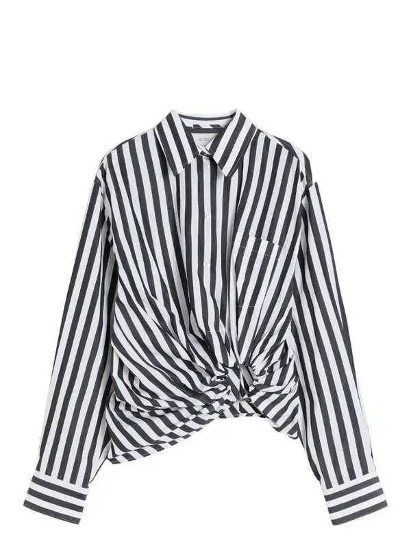 Max Mara Striped Poplin Shirt - Black