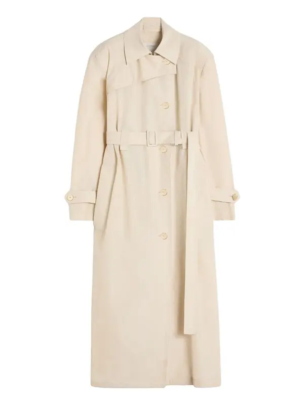 Max Mara Water-repellent Cotton Trench Coat - Vanilla