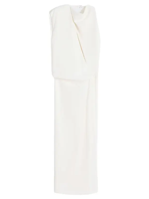 Max Mara Asymmetrical Viscose Dress - Ecru