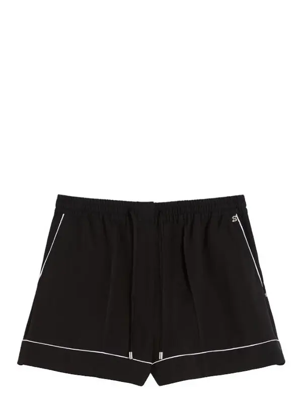 Max Mara Washed Viscose Satin Jogger Shorts - Black