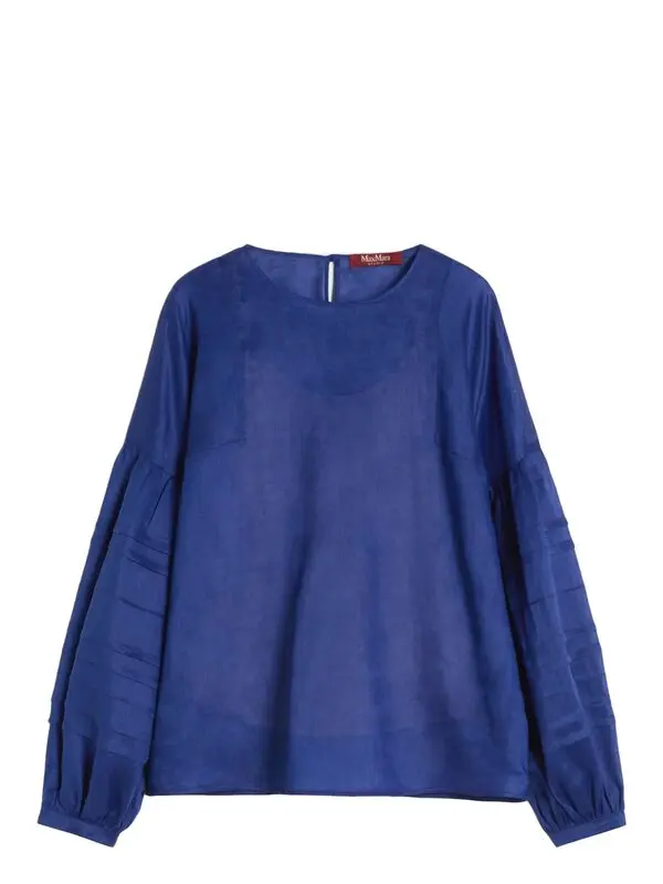 Max Mara Ramie Gauze Blouse - Navy