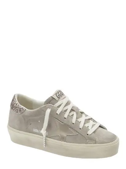GOLDEN GOOSE Hi Star Platform Sneakers - Beige/silver