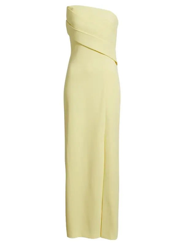 Vince Camuto Origami Pleated Strapless Column Gown - Buttercup