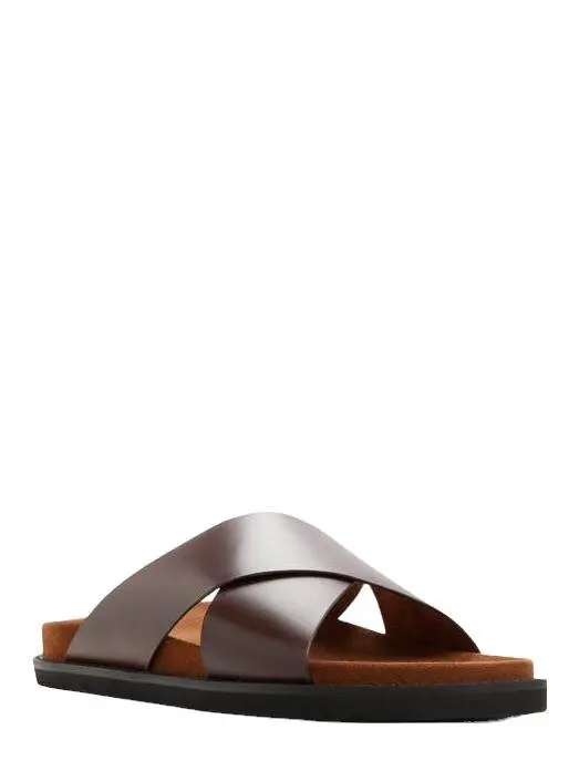 G.H.BASS Charleswood Cross Strap Sandal - Dark Brown